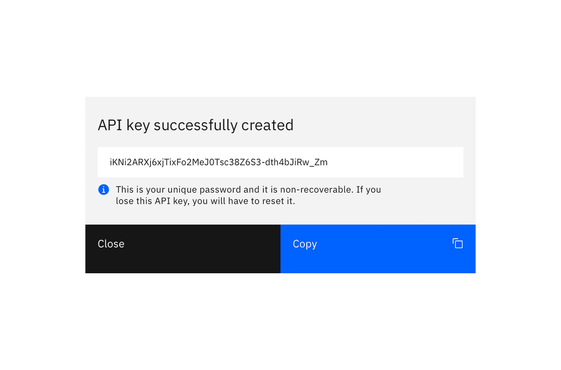 Generate An API Key Carbon Design System